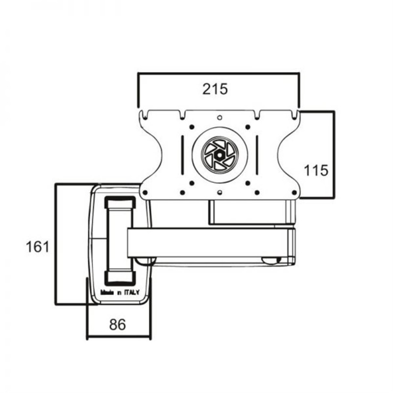GYRO 3 : SUPPORT MURAL MOBILE ROT 360° 2 BRAS- 20 KG